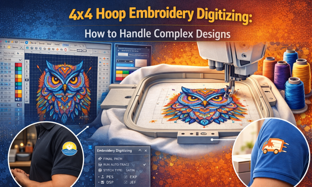 4x4 Hoop Embroidery Digitizing: Pro Tips for Complex Designs